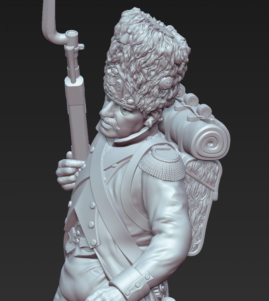 French Grenadier Soldier Waterloo 1815 Going Down With Bayonett ...