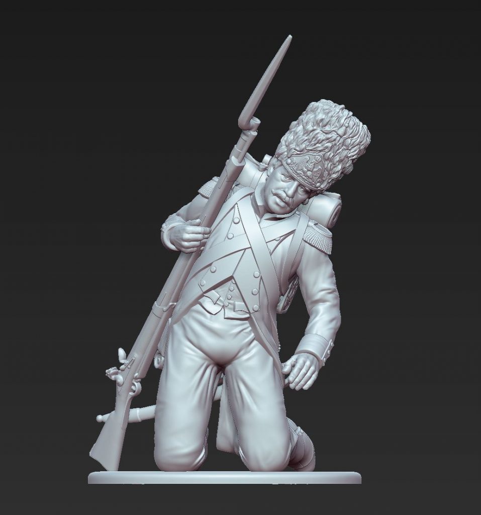 French Grenadier Soldier Waterloo 1815 Going Down With Bayonett ...