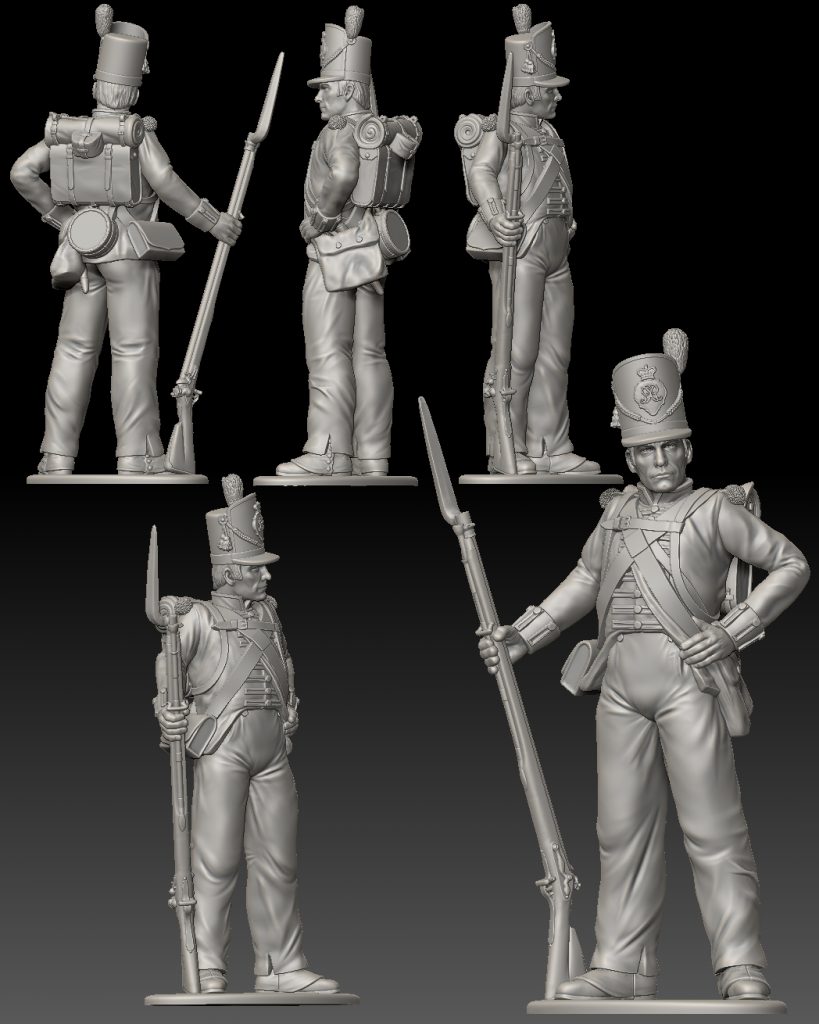 British 27th "Inniskillin" Regiment Of Foot-Waterloo 1815 Standing Hand ...