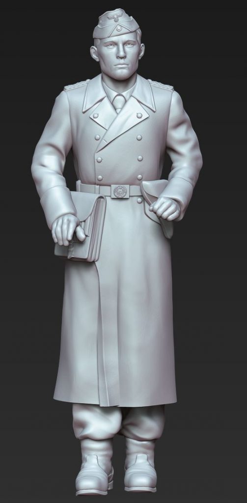 German tank officer for cupola standing in coat – Speira Miniatures