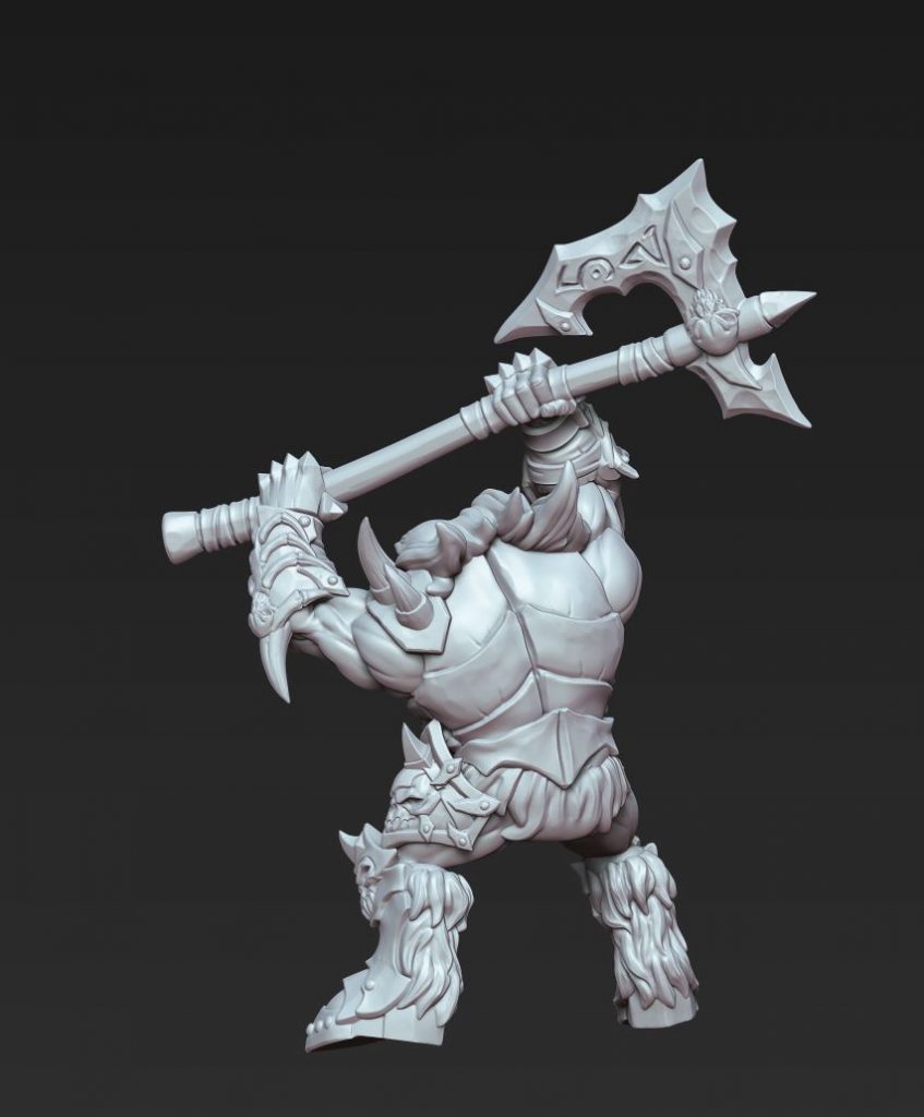 Frost Metal Worg Rider With Axe AG • Speira Miniatures