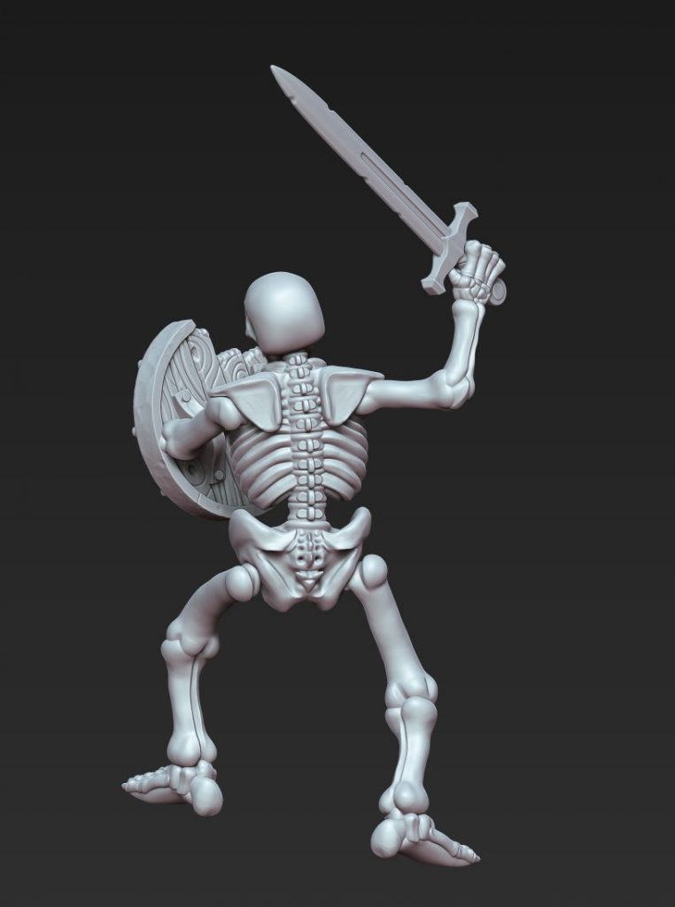Skeleton With Sword And Shield Attacking RF • Speira Miniatures