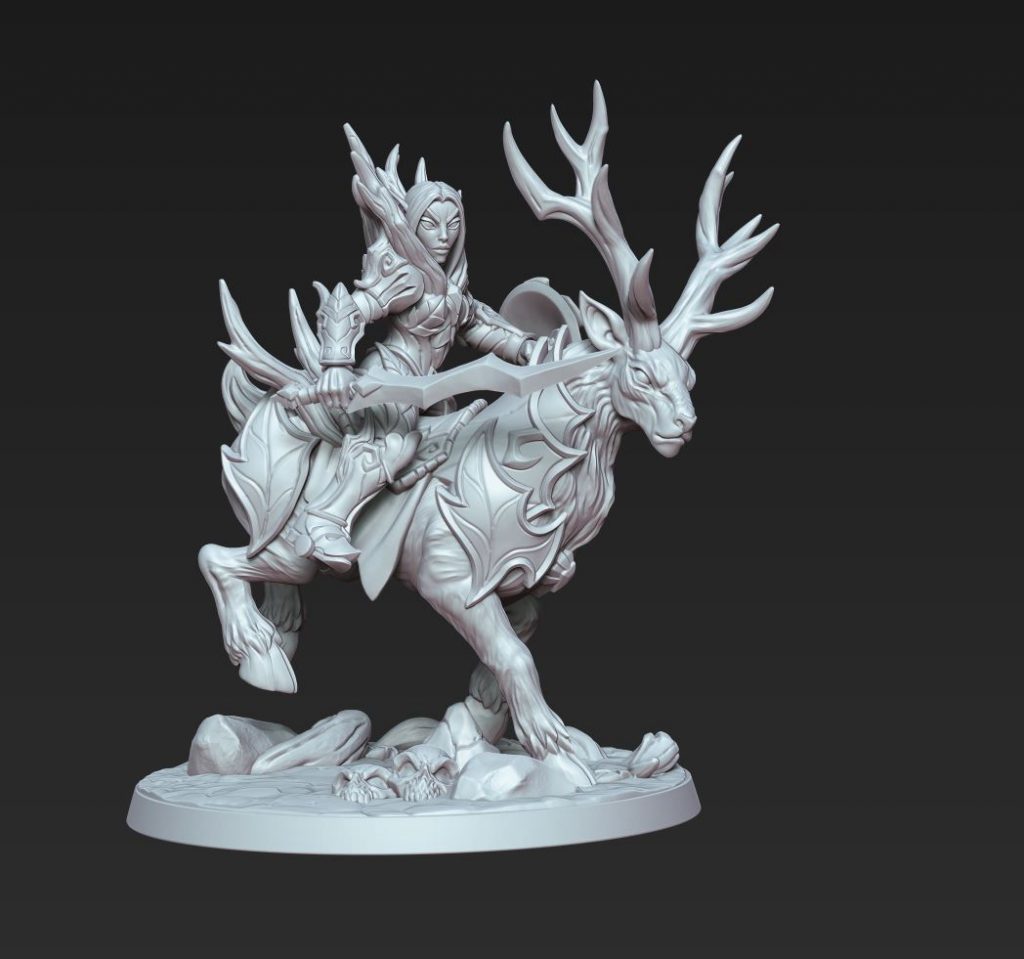 Female Sylvan Stag Rider Sword And Shield AG • Speira Miniatures