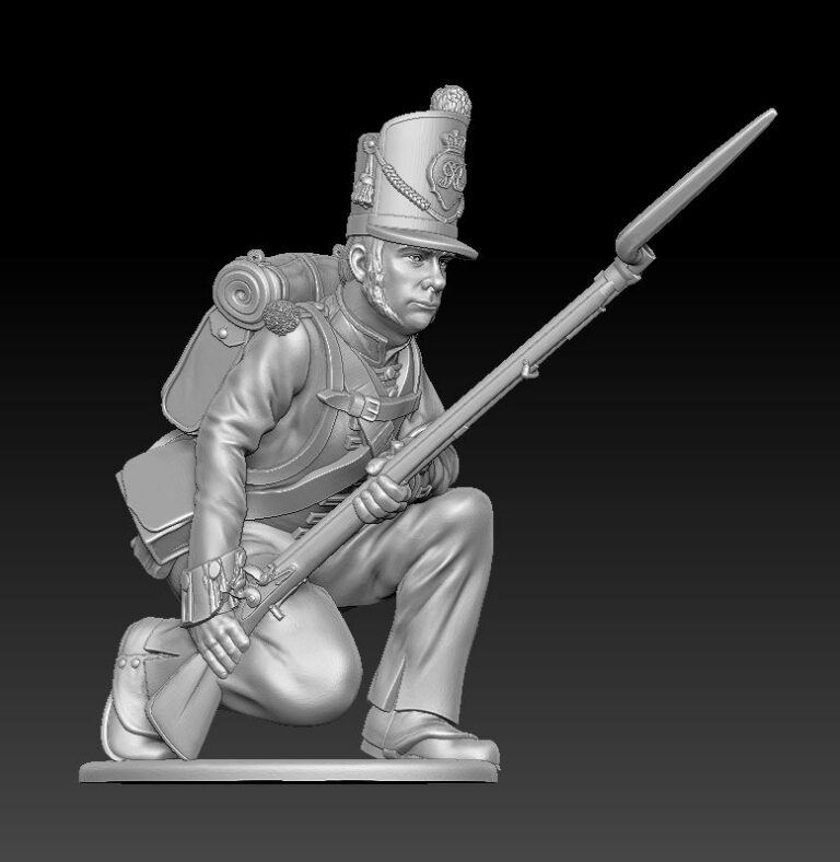 British 27th "Inniskillin" Regiment of Foot-Waterloo 1815 crouching ...