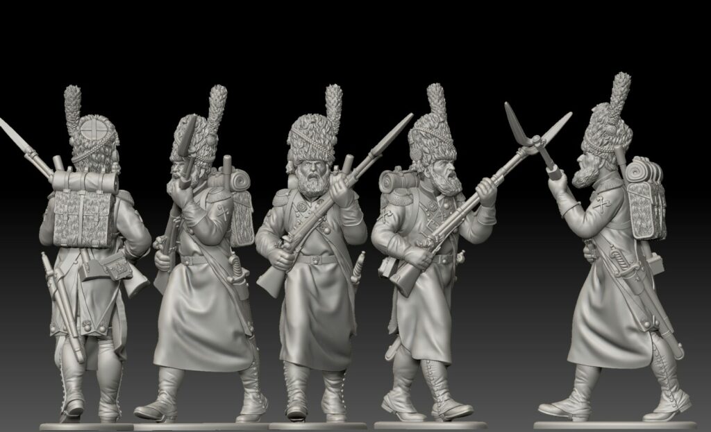 French Sapeur walking. 1809/12 campaigns, full dress uniform – Speira ...