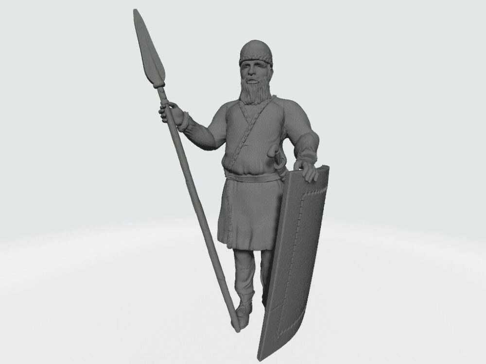 Man standing guard with spear and shield GW –