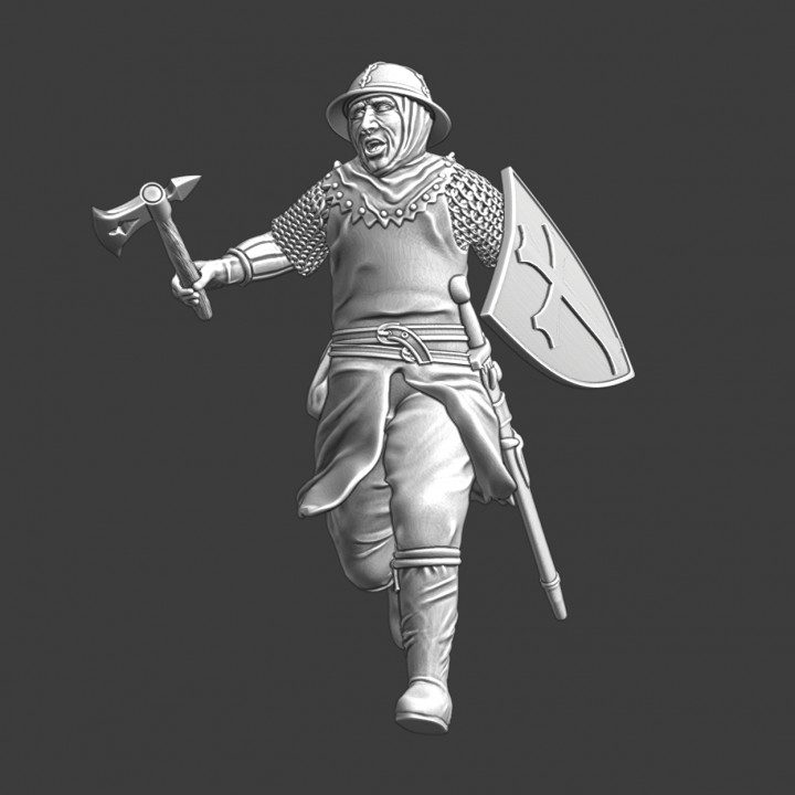 Medieval crusader sergeant running - NCM –