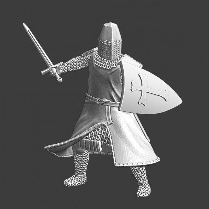 Medieval Order Knight - Great helm and sword - NCM –