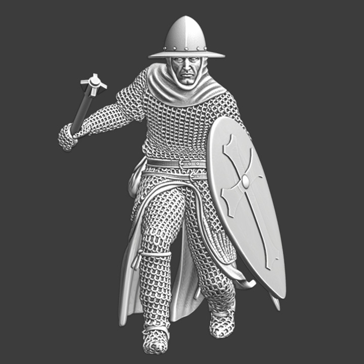 Medieval Infantry Sergeant with mace and shield – NCM