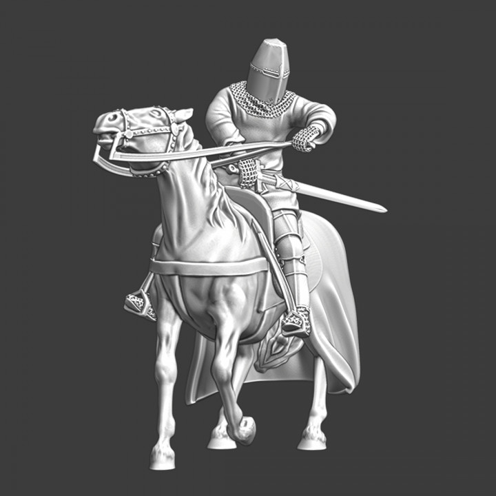 Medieval mounted knight drawing his blade – NCM
