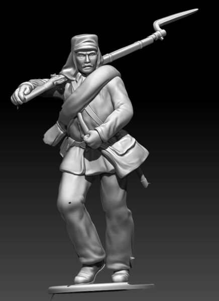 Civil war confederate marching with havelock, moustache – Speira Miniatures