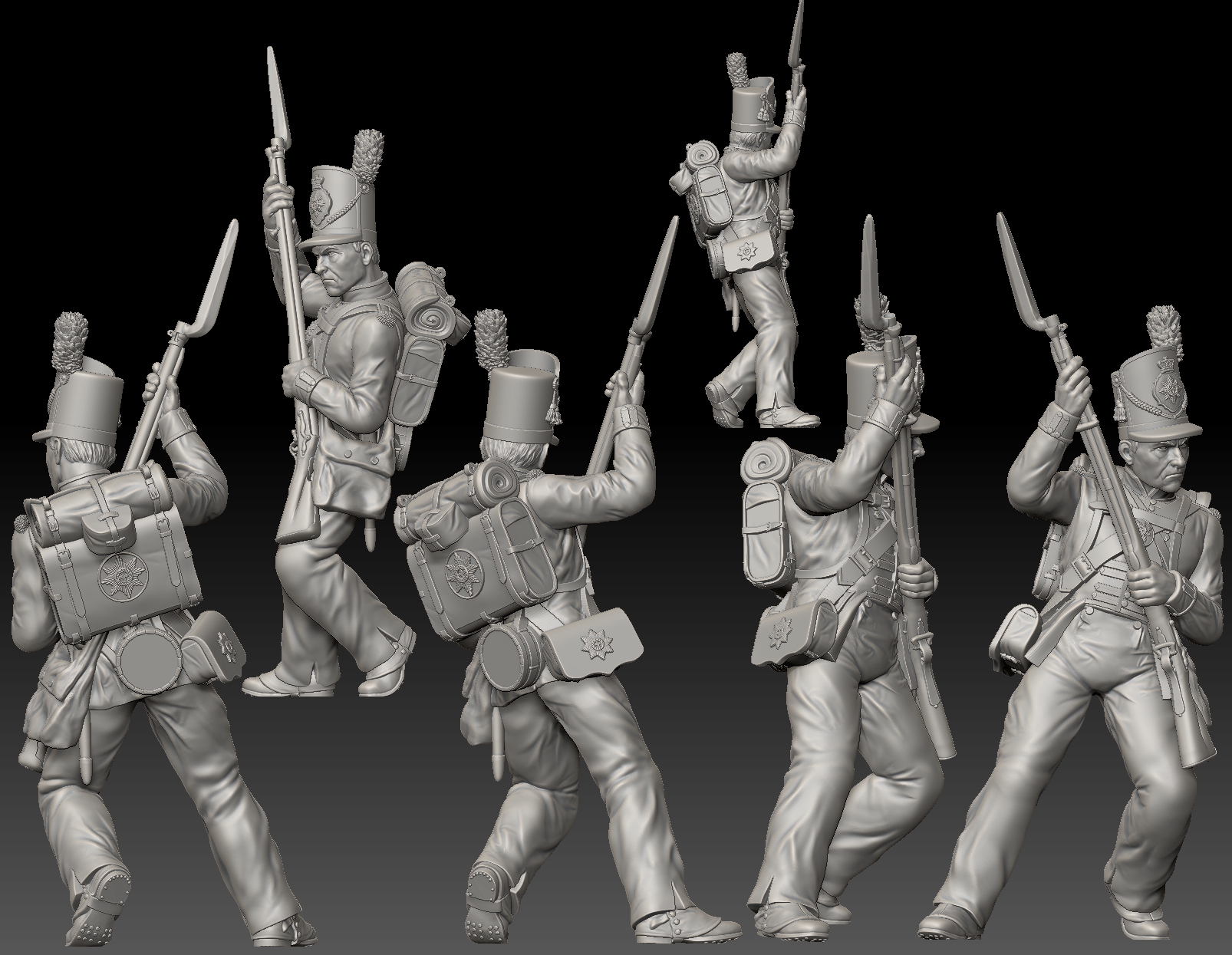 Coldstream Guards 1815 - Pressing with shoulder –