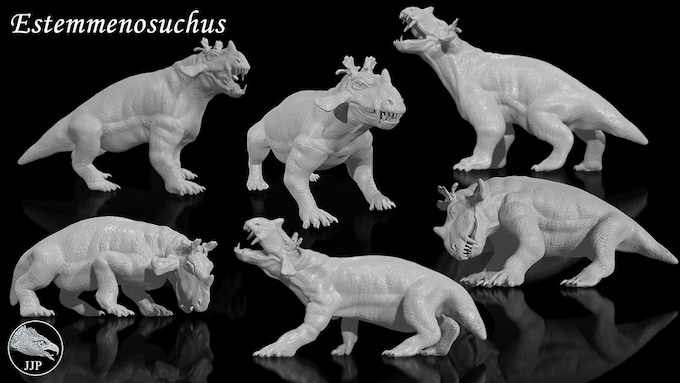 Estemmenosuchus 6 different poses, set –