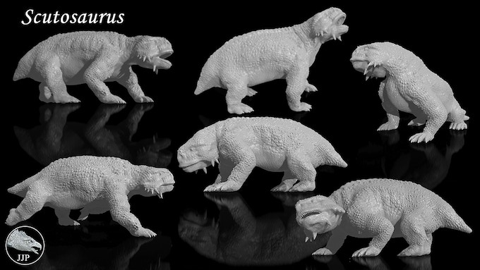 Scutosaurus 6 different poses, set – Speira Miniatures
