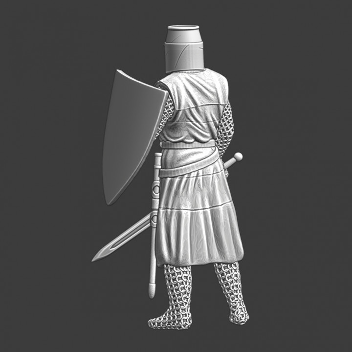 Medieval Crusader Knight - sword and great helm - NCM –