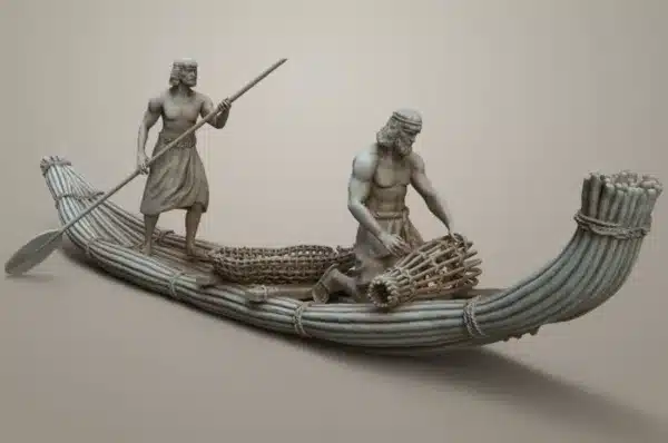 Mesopotamian Reed Boat And Fishermen • Speira Miniatures