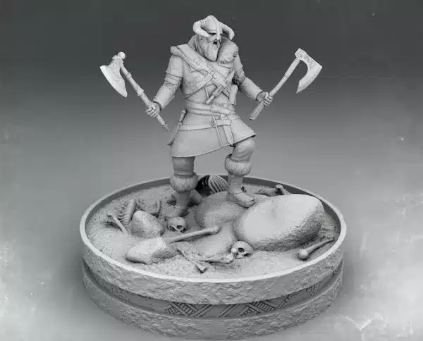 Viking In Helmet, Dual Wielding Axes • Speira Miniatures