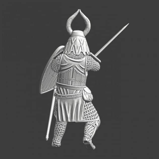 Medieval Knight With Crested Horned Helmet • Speira Miniatures