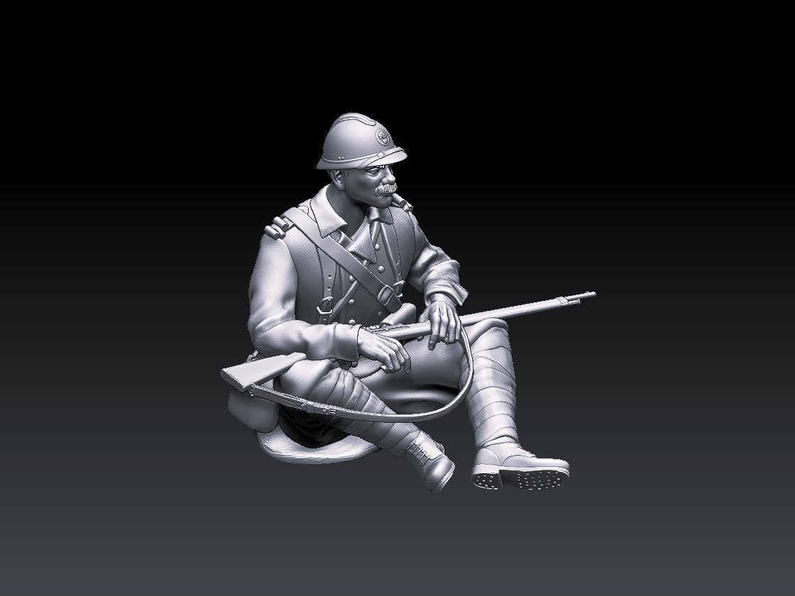 French WW2 soldier resting sitting v3 – Speira Miniatures
