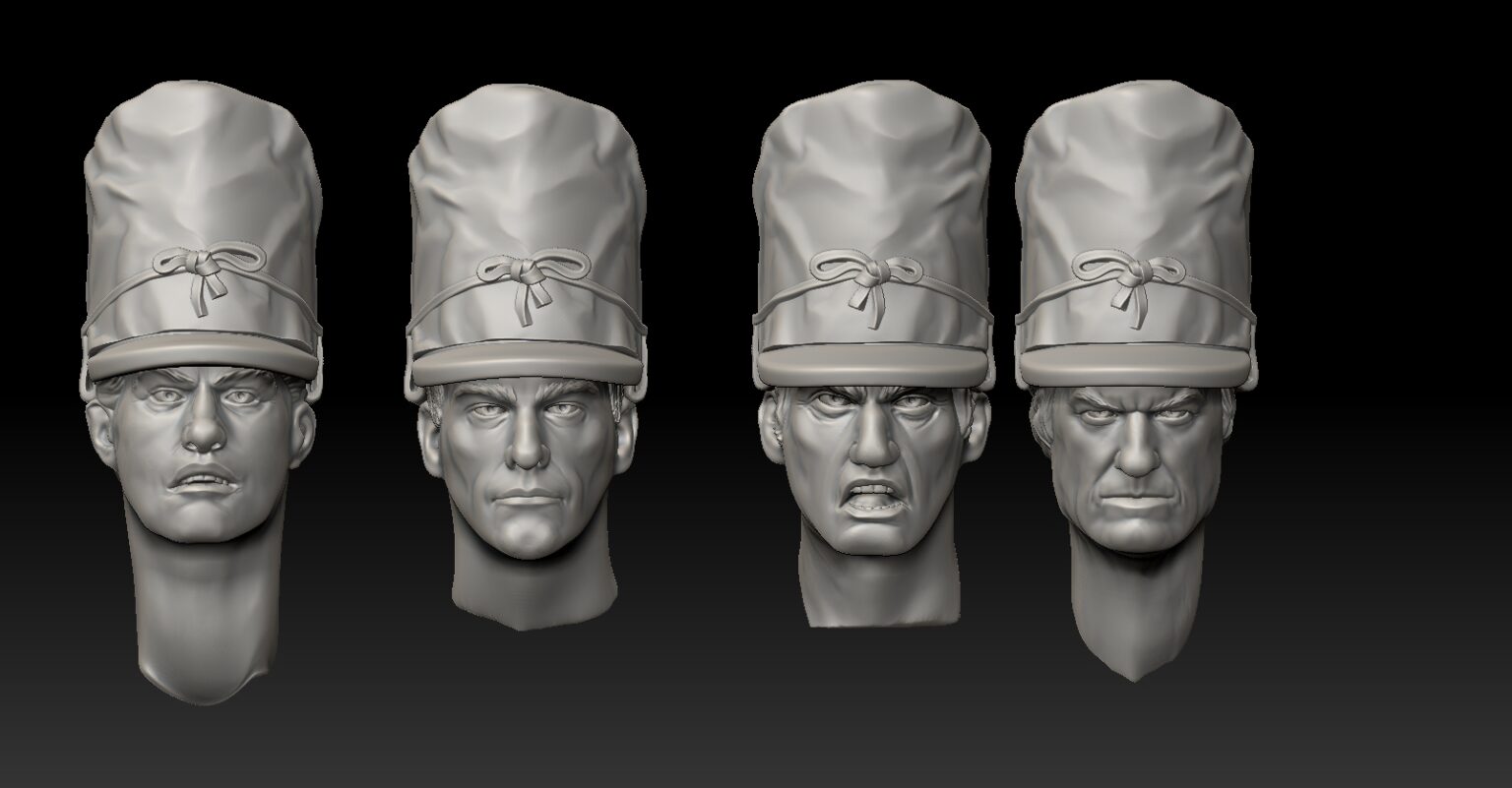 4 Napoleonic Heads, Covered Shako – Speira Miniatures