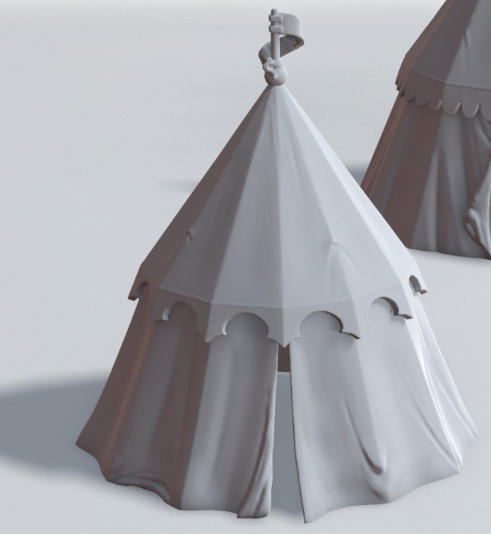 Medieval round Tent 12 spokes style closed – Speira Miniatures