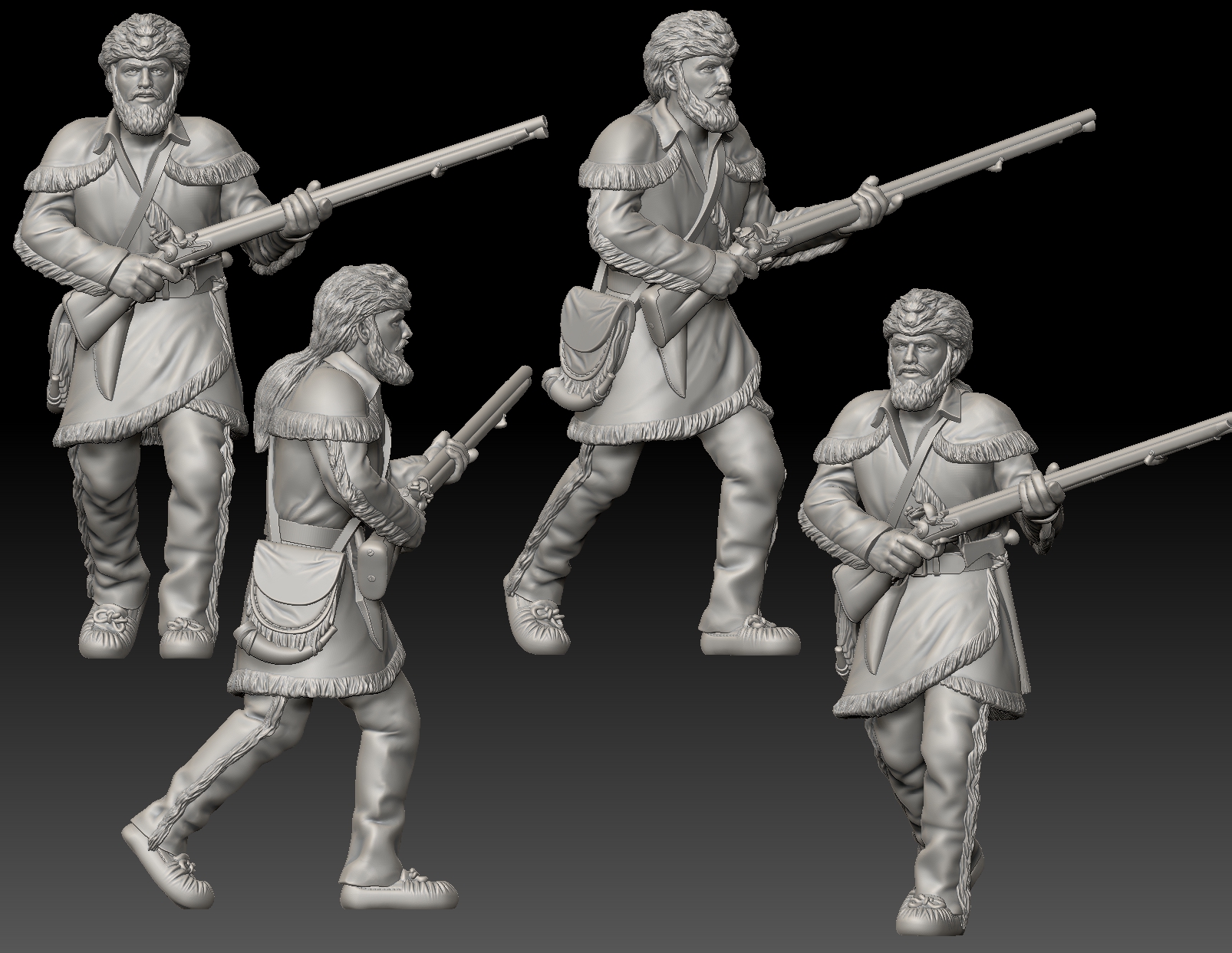 Alamo Trapper advancing – Speira Miniatures